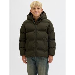 Jack & Jones Jack & Jones Junior Herren Steppjacke &raquo;JJESOHO PUFFER HOOD SN JNR&laquo; mit Kapuze gr&uuml;n 152