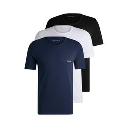 BOSS Herren BOSS T-Shirt &raquo;Rundhals BOSS ONE&laquo; Packung, 3er-Pack, 3 Stk. mit dezentem BOSS Logo-Print blau XL (54)
