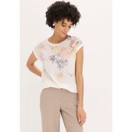 bonprix Damen bonprix Blusenshirt figurumspielende Passform, Kurzarm, toller Materialmix 44/46 (L)