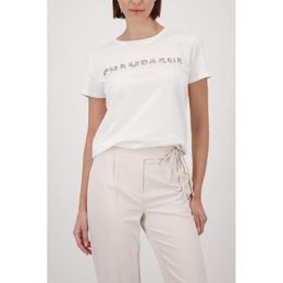 monari Damen T-Shirt &raquo;Shirt Schmuckschrift&laquo; Regular fit mit Strasssteinen wei&szlig; 40