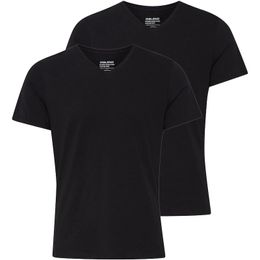 Blend Herren T-Shirt Packung, 2er-Pack, 2 Stk. klassischer Basic-Look, aus Baumwollmischung, schmale Passform schwarz M