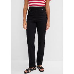 bonprix Damen bonprix Schlupfhose &raquo;Twill Treggings aus elastischem Baumwoll-Mix&laquo; aus elastischem Baumwoll-Mix, Regular Fit, gerades Bein schwarz 44, N