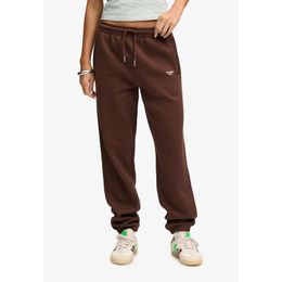 Superdry Damen Sweathose &raquo;SIGNATURE EMB CUFFED JOGGER&laquo; Baumwollmischung, relaxed fit braun M, N-Gr