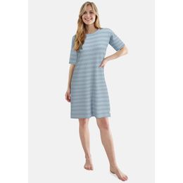 Tom Tailor Damen Tom Tailor Nachthemd Halbarm, knielang, Rundhalsausschnitt, Baumwollmix blau 36, N-Gr
