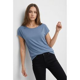 V&eacute;ro Moda Vero Moda Damen T-Shirt &raquo;VMAVA PLAIN SS TOP JRS NOOS&laquo; Materialmix, regular fit blau M