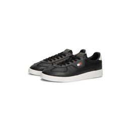 Tommy Jeans Herren Sneaker &raquo;THE GREENWICH EDGE CORE LTH&laquo; Freizeitschuh, Halbschuh, Schn&uuml;rschuh mit Lochmuster schwarz-wei&szlig; 42