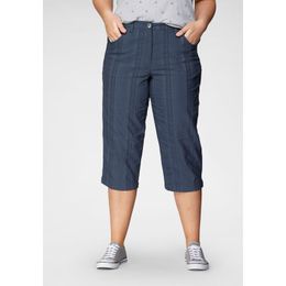 KjBRAND Damen KjBRAND Caprihose &raquo;Babsie: bequemer Oberschenkel&laquo; Sommerhose mit Strukturmuster blau 50, N-Gr
