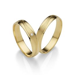 Firetti Unisex Trauring &raquo;Schmuck Geschenk Gold 375 Hochzeit Ehering "LIEBE"&laquo; Made in Germany, wahlweise mit oder ohne Brillant gold 66, 0,01 SI = 