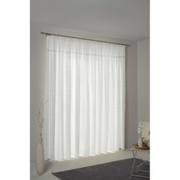 WIRTH Vorhang &raquo;Wiessee&laquo; Kr&auml;uselband 1 Stk. tlg. wei&szlig; Jacquard, Baumwolle, Leinen, Modal 125cm, Kr&auml;uselband, 75cm