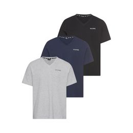 H.I.S. H.I.S Herren V-Shirt 3-er Pack, Kurzarm, Slim Fit, aus Baumwolle blau XL (56/58)