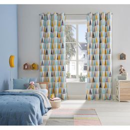 OTTO home Verdunkelungsvorhang &raquo;Dreieck&laquo; &Ouml;sen 1 Stk. tlg. einseitig mit Dreiecken bedruckte Kindergardine, blickdicht bunt Polyester 145cm, &Ouml;sen, 