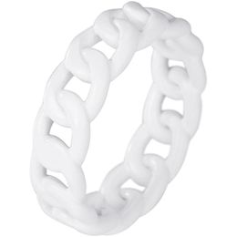 Firetti Fingerring &raquo;Schmuck Geschenk Edelstahl Ring Damenring Herrenring Panzerkette Color&laquo; wei&szlig; 56, Edelstahl, 6,7mm
