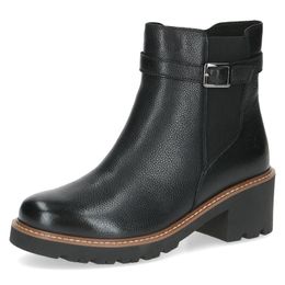 Caprice Damen Chelseaboots , Blockabsatz, Herbstboots, Stiefelette mit dezenter Zierschnalle schwarz 39