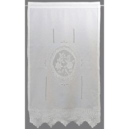 HOSSNER - ART OF HOME DECO Gardine &raquo;Wildspitze&laquo; Stangendurchzug 1 Stk. tlg. m. H&auml;kelspitze aus ECHTER HANDARBEIT wei&szlig; Baumwolle (Bio-Baumwolle) 180cm,