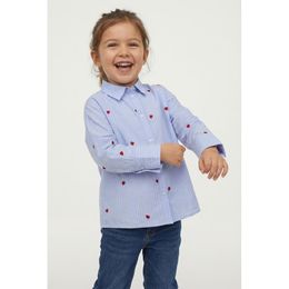 Kids Only M&auml;dchen KIDS Only Hemdbluse &raquo;KOGNEW LINAGRACE LS ST.EMB SHRT WVN NOOS&laquo; blau 146