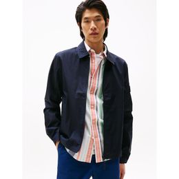 Tommy Hilfiger Damen Hemdjacke &raquo;TECH SHIRT JACKET&laquo; leichter Herren-Blouson mit Hemdkragen &Uuml;bergangsjacke Baumwolle blau M