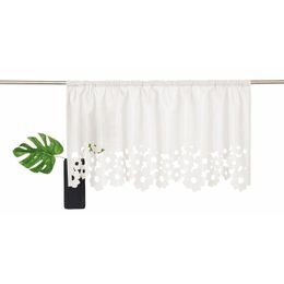 OTTO home Scheibengardine &raquo;VENEDIG&laquo; Stangendurchzug 1 Stk. tlg. Fertiggardine, halbtransparent wei&szlig; Taft, Polyester 30cm, Stangendurchzug, 120cm