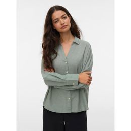 V&eacute;ro Moda Vero Moda Damen Langarmbluse &raquo;VMNORMA LS CHAMBRAY SHIRT&laquo; Baumwolle, loose fit gr&uuml;n M