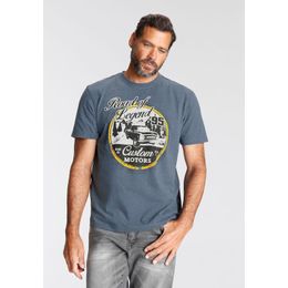 MAN'S WORLD Man's World Herren T-Shirt Kurzarm, meliert, Rundhalsausschnitt, aus Single Jersey blau XL (56/58)