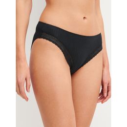 Calida Damen Calida Slip &raquo;Etude Ajours&laquo; mit femininer Spitze, elastisch, in Single-Jersey Qualit&auml;t schwarz M (44/46)