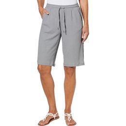 Damen Bermudas in Crinkle-Qualit&auml;t steingrau, Gr&ouml;&szlig;e 46