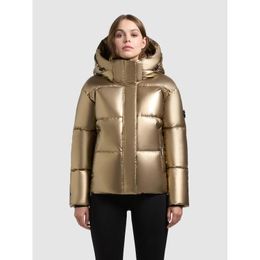 Khujo Damen Khujo Steppjacke &raquo;DEVINA2 SHINY&laquo; mit Kapuze abnehmbare Kapuze, Windschutzblende mit Magnetverschluss S (36)