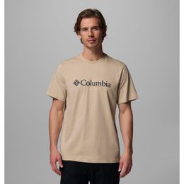 Columbia Herren T-Shirt &raquo;CSC Basic Logo Tee&laquo; Kurzarm, mit Rundhalsausschnitt, aus Baumwolle, sportliche Passform beige L (50)