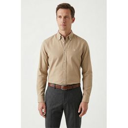 BOSS Herren BOSS Businesshemd &raquo;ROAN&laquo; Langarm, Button-Down-Kragen, slim fit beige XL (43/44), N-Gr