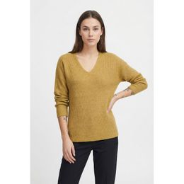 Only Damen Only Strickpullover &raquo;ONLCAMILLA V-NECK L/S PULLOVER KNT NOOS&laquo; Materialmix, regular fit gelb L