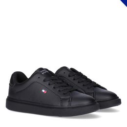 Tommy Hilfiger Kinder Sneaker Freizeitschuh, Halbschuh, Schn&uuml;rer mit dezenten Ziern&auml;hten schwarz 36