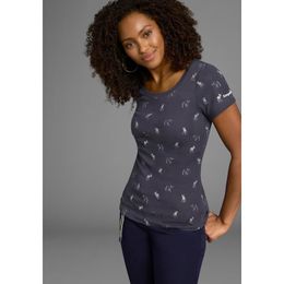Kangaroos Damen Kangaroos T-Shirt kurz&auml;rmelig, sehr figurbetont und h&uuml;ftbedeckend blau 36/38