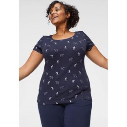 Kangaroos Damen Kangaroos T-Shirt kurz&auml;rmelig, sehr figurbetont und h&uuml;ftbedeckend blau 52/54