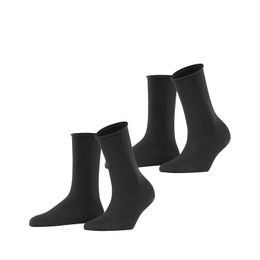 Esprit Damen Socken &raquo;Basic Pure&laquo; 2 Paar, 2 Paar tlg. ohne einschneidendes B&uuml;ndchen, Basic-Socke, Uni-Str&uuml;mpfe atmungsaktiv schwarz 39-42