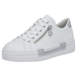 Rieker Damen Plateausneaker mit Zierrei&szlig;verschluss seitlich, Freizeitschuh, Halbschuh, Schn&uuml;rschuh wei&szlig; 38