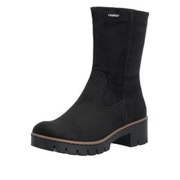 Rieker Damen Stiefelette Klassik-Boots mit Blockabsatz und Rei&szlig;verschluss schwarz 36