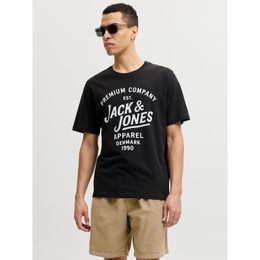 Jack & Jones Jack & Jones Herren T-Shirt &raquo;JPRBLUZANE SS TEE FST&laquo; mit Logo Schriftzug schwarz XS