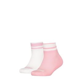 Puma Damen Puma Kurzsocken &raquo;Puma KIDS CLYDE CUSHIONED QUARTER 2P&laquo; 2 Paar, mit gestreiften B&uuml;ndchen rosa 39-42
