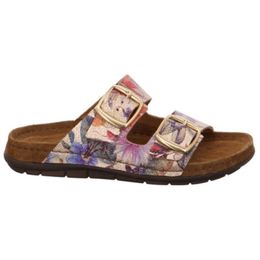 Rohde Damen Pantolette &raquo;EASYS N&deg;42&laquo; Sommerschuh, Schlappen mit Softfu&szlig;bett und Keilabsatz gold 38