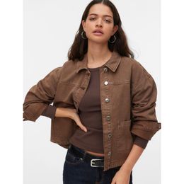 V&eacute;ro Moda Vero Moda Damen Jeansjacke &raquo;VMJAMIE LS DENIM SHACKET MIX NOOS&laquo; Baumwollmischung braun XS