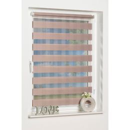 K-home Doppelrollo &raquo;RIMINI&laquo; Lichtschutz ohne Bohren 1 St&uuml;ck grau Polyester 130cm, 40cm