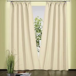 Weckbrodt-Gardinen Vorhang &raquo;Sento&laquo; Kr&auml;uselband 1 Stk. tlg. Baumwolle, blickdicht, matte Struktur, unifarben, Gardine, Store beige Baumwolle, Polyester 180cm, Kr&auml;uselband