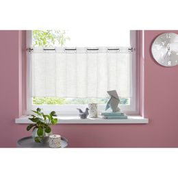 OTTO home Scheibengardine &raquo;Clea&laquo; &Ouml;sen 1 Stk. tlg. Polyester, mit braunen L&auml;ngsstreifen in grober Struktur wei&szlig; Polyester 30cm, &Ouml;sen, 90cm