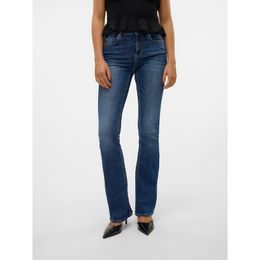 V&eacute;ro Moda Vero Moda Damen Bootcut-Jeans &raquo;VMFLASH MR FLARED JEANS LI3110 GA NOOS&laquo; Baumwollmischung mit Stretch, regular waist, bootcut fit blau S (36), L&auml;nge 32