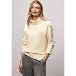 Street One Damen Street One Rollkragenpullover mit feinem Strickmuster beige 40