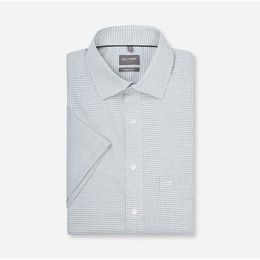 OLYMP Herren OLYMP Kurzarmhemd &raquo;Luxor&laquo; Businesshemd, comfort fit, New-Kentkragen grau 44, N-Gr