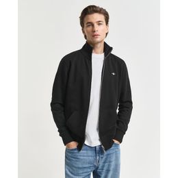 Gant Herren Sweatjacke &raquo;REG SHIELD FULL ZIP SWEAT&laquo; mit Logostickerei auf der Brust schwarz XXL