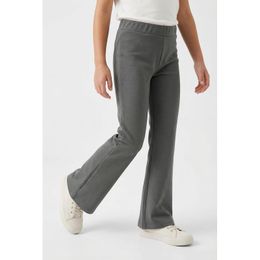 name it M&auml;dchen Jerseyhose &raquo;NKFFRIKKALI f&uuml;r M&auml;dchen mit ausgestelltem Bein und Viskose&laquo; unifarben, casual, ausgestellt, Viskosemix, ohne Kragen grau 
