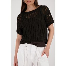 monari Damen Ajourpullover &raquo;Pullover Ajour&laquo; Regular fit mit Ajour-Strick schwarz 34