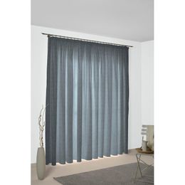 WIRTH Vorhang &raquo;Torbole&laquo; Kr&auml;uselband 1 Stk. tlg. blau Jacquard, Baumwolle, Polyester 125cm, Kr&auml;uselband, 65cm