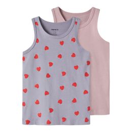 name it Kinder Unterhemd &raquo;NMFTANK TOP 2P LAVENDER HEARTS NOOS&laquo; Packung, 2 Stk. bunt 104, 2 Stk., N-Gr